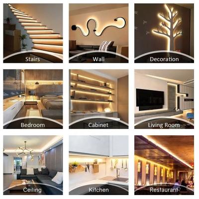 China DC12V/24V 10mm 240led 2835 SMD LED Strips Cuttable Flexible Light Strip with Dimmer for sale