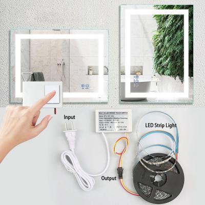China 60W 12V Defogger with One Key One Color Selected LED Dimmer Mirror Touch Sensor Switch for sale