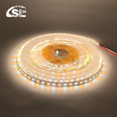 China CCT High Brightness 8mm 120LEDs 3000K-6500K Dual Color SMD2835 LED Strip Light with 3- for sale