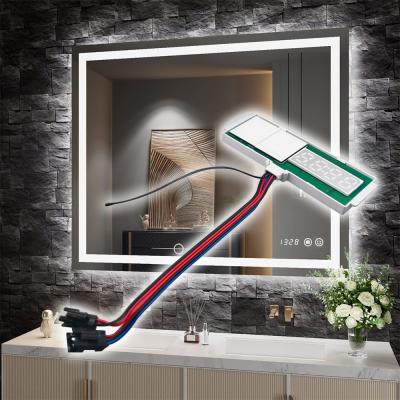 China LED Mirror Defogger with Time Temperature Display Touch Sensor Stepless Dimmer Switch 5A 60W for sale