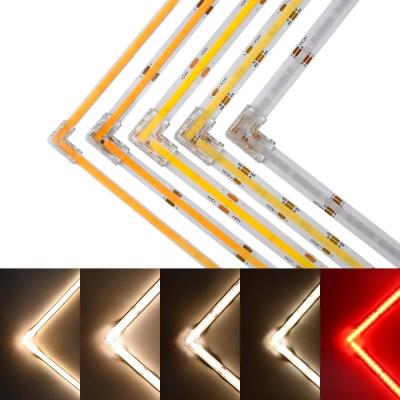 China 90 Degree L Shape Crystal Buckle for COB LED Strip Connector Seamless 2/3pin 5/8/10mm for sale