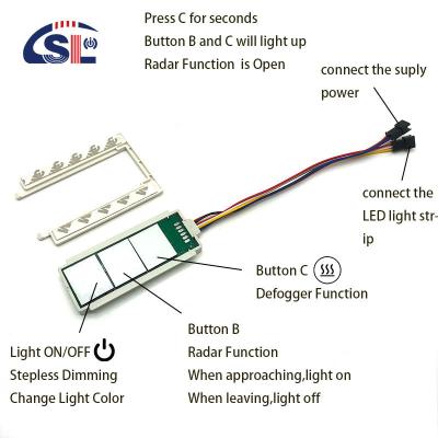 China Customizable 12V/24V 5A 60W/120W Rader PIR Motion Sensor Light Switch LED Light Source 1NO/1NC Switch Combination Bathroom for sale