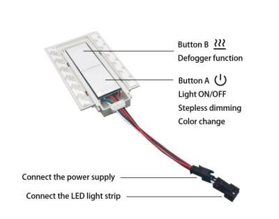 China Bathroom Mirror Defogger Touch Sensor Switch with 90V 250VAC Voltage and Smart Dimmer for sale