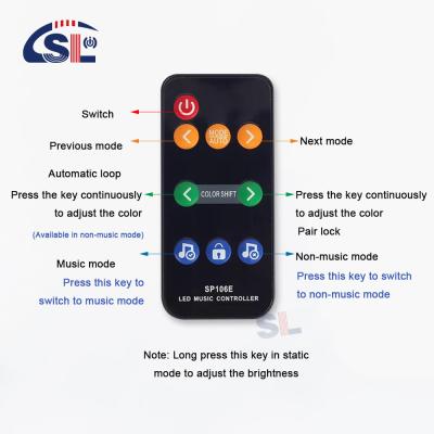 China WS2811/WS2812B Individually Addressable Strip Light Control Smart Colorful 9Keys RF Remote SP106E for sale