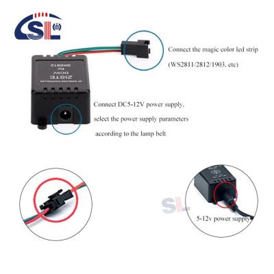 China WS2811/WS2812B Individually Addressable Strip Light Control Smart Colorful 9Keys RF Remote SP106E for sale