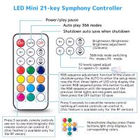 China 120lm/w Support IC Type 12V 21Keys RF Remote Digital LED Controller for WS2811 WS2812 for sale
