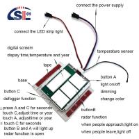 China Bathroom Mirror Defogger Three Button Touch Sensor Switch with Time and Temperature 12V 5A for sale