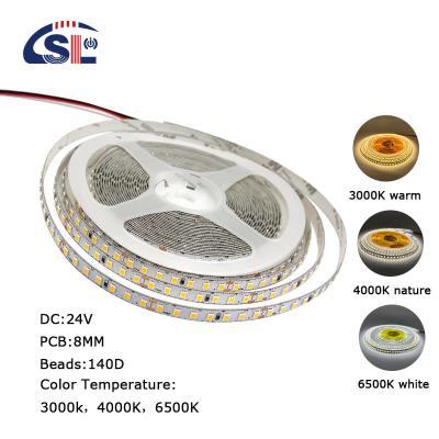 Cina DC12V/24V SMD2835 140D 8mm 3000K Ra70 LED Light Strips per bagni in vendita