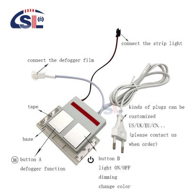 Cina 12W piccolo doppio tasti smorzatore sensore tattile per bagno specchio defogger Max. 1A in vendita