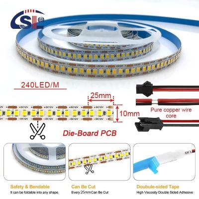 China DC12V SMD2835 240D 10mm 4000K Ra80 LED Light Strips for Bathroom Vanities Mirrors for sale