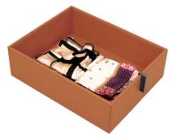 Quality Italian Style Leather Drawer Organizer Open Top Design With Zinc Alloy Pull for sale