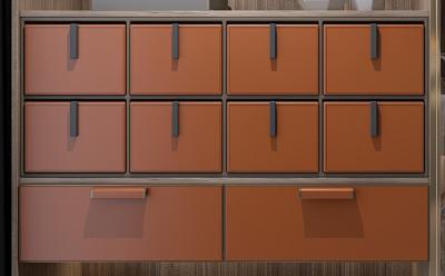 China Italian Style Leather Drawer Organizer Open Top Design With Zinc Alloy Pull Handle for sale