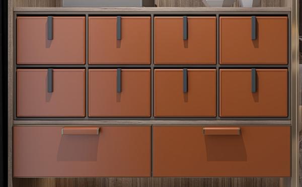 Quality Italian Style Leather Drawer Organizer Open Top Design With Zinc Alloy Pull for sale