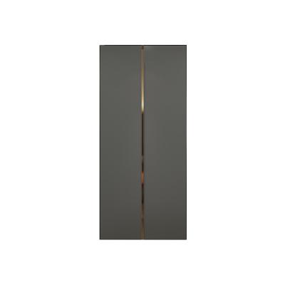 China Dark Grey Flat Panel Wardrobe Door With ENF Particleboard Core Matte PVC Wrapped for sale