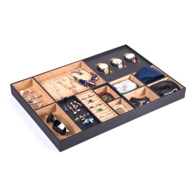 China High-Quality PU Leather Jewelry Drawer Organizer Insert Tray for Wardrobe Closets | Modular Design | Custom Sizes | Mjmhd 23.05.00107 for sale