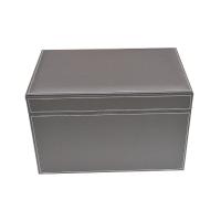 Quality Decorative Faux Leather Closet Storage Boxes With Lid Handcrafted MDF Frame for sale