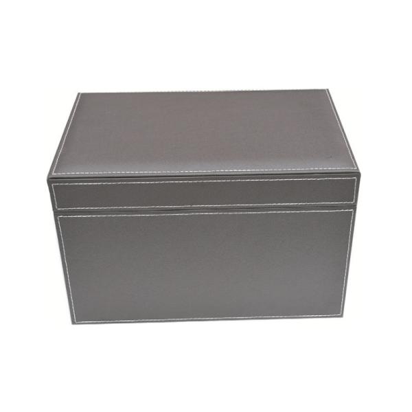 Quality Decorative Faux Leather Closet Storage Boxes With Lid Handcrafted MDF Frame for sale