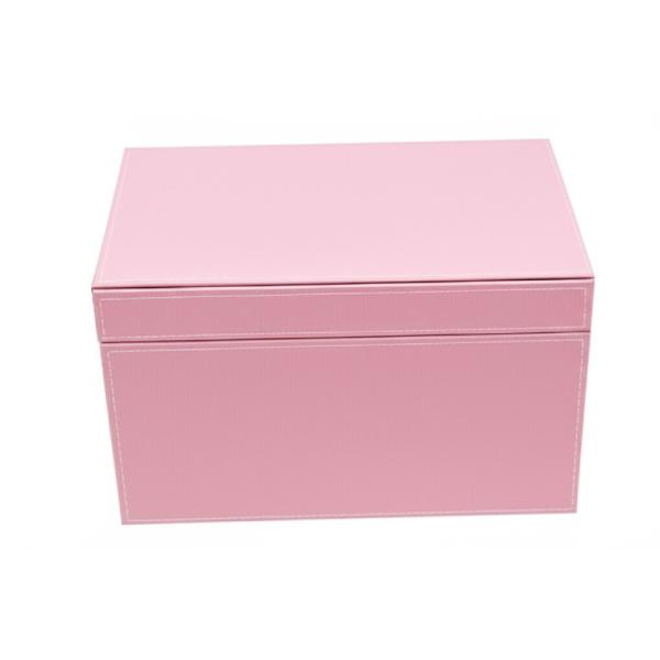 Quality Decorative Faux Leather Closet Storage Boxes With Lid Handcrafted MDF Frame for sale
