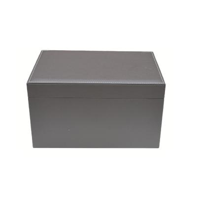 China Elegant Closet Storage Box Lidded Premium Leather Look Storage Boxes For Home Organization for sale