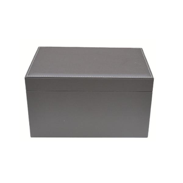 Quality Elegant Closet Storage Box Lidded Premium Leather Look Storage Boxes For Home Organization for sale