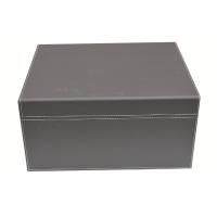 Quality Luxury Faux Leather Decorative Boxes Elegant Lidded Closet Storage Containers for sale