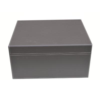 China Luxury Faux Leather Decorative Boxes Elegant Lidded Closet Storage Containers For Home Decor for sale