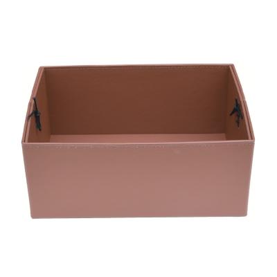 China Luxury Faux Leather Storage Box For Closet Shelf Organization Durable Home Decor for sale