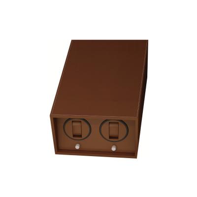 China Woodgrain MDF Base Dual Watch Winder Electric Watch Winder Box Bidirectional Rotation for sale