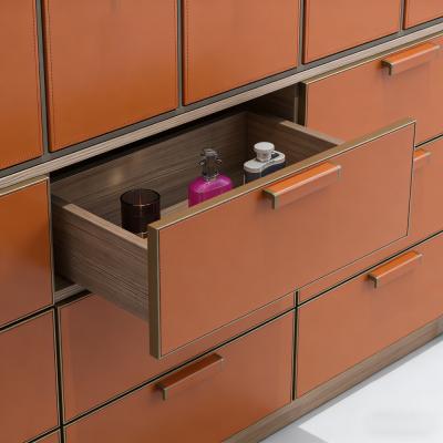 China Drawer Front Panel for Wardrobes, ENF Grade MDF/Particle Board, PVC Leather Wrapped & Edge Banded, Custom Sizes for MJMHD CYDP-003 for sale