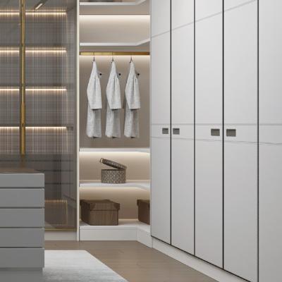 China PVC Surface Finish Laminate Panel Wardrobe Doors Suitable for Residential Commercial Wardrobes Durable and Stylish Storage Solutions for sale