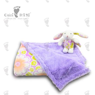 Cina Stampa amichevole Bunny Purple Personalized Baby Blankets dell'insieme della lettiera del bambino di Eco in vendita