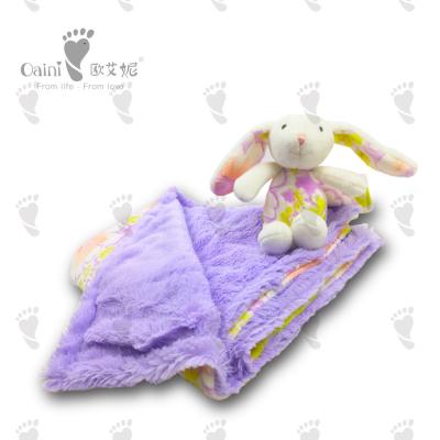 Cina Stampa amichevole Bunny Purple Personalized Baby Blankets dell'insieme della lettiera del bambino di Eco in vendita