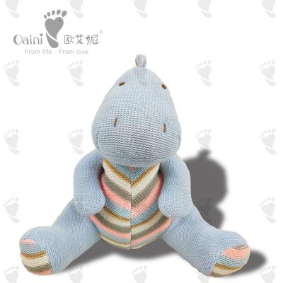 Cina Peluche molle adatta ai bambini Toy Stuffed Grey Dinosaur Plush 28 x 32cm in vendita