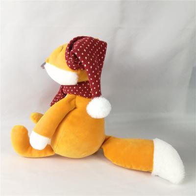 Cina Orange Santa Stuffed Animal Stuffed Christmas Fox Huggable Baby Fox Toys in vendita