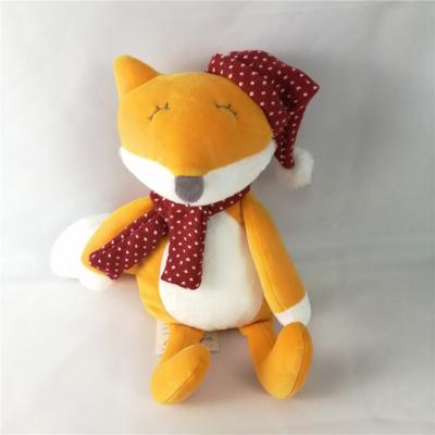 Cina Orange Santa Stuffed Animal Stuffed Christmas Fox Huggable Baby Fox Toys in vendita