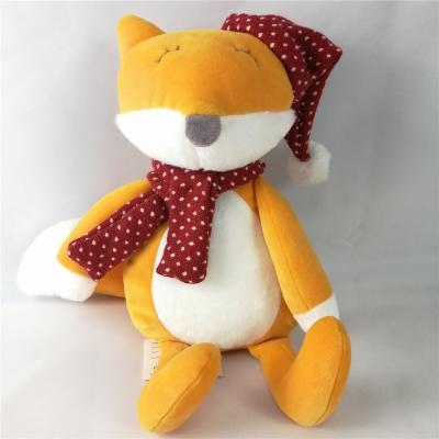 Cina Orange Santa Stuffed Animal Stuffed Christmas Fox Huggable Baby Fox Toys in vendita