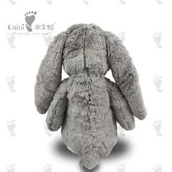 Cina Custom Embroidery Gray Easter Rabbit Toys Soft Long Plush Animal EN71 Stuffed Bunny Plush Toy in vendita