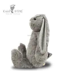 Cina Custom Embroidery Gray Easter Rabbit Toys Soft Long Plush Animal EN71 Stuffed Bunny Plush Toy in vendita