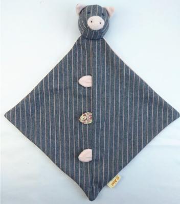 Cina Full Cotton Pig Stuffed Soft Plush Toy Towel Doudou Baby Comforter Sleeping Animal EN71 Infant Safe in vendita