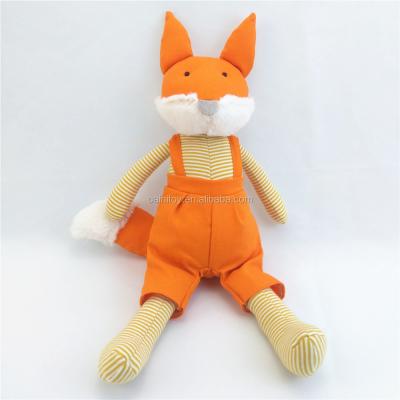 Cina OEM ODM Custom Plush Fox Toy Can Change Cloth PP Cotton Cute Kids Play Plush Animal in vendita