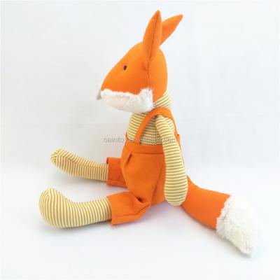 Cina OEM ODM Custom Plush Fox Toy Can Change Cloth PP Cotton Cute Kids Play Plush Animal in vendita