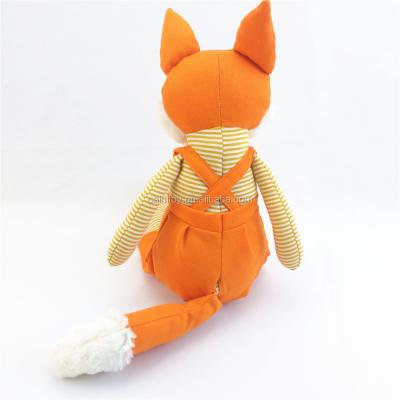 Cina OEM ODM Custom Plush Fox Toy Can Change Cloth PP Cotton Cute Kids Play Plush Animal in vendita