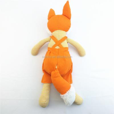 Cina OEM ODM Custom Plush Fox Toy Can Change Cloth PP Cotton Cute Kids Play Plush Animal in vendita