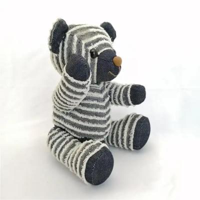 Cina Bello giocattolo di orsacchiotto di peluche, fatto a mano, di tessuto Blue Jean, giocattolo di orsacchiotto. in vendita