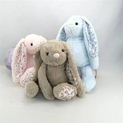 China Blauw Plush Rabbit Gevuld Speelgoed Fluffy Baby Comforter Speelgoed Pop Begeleiding Slaap Cartoon Te koop