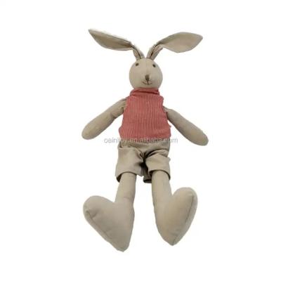 Cina OAINI ODM OEM all'ingrosso giocattoli da coniglio di peluche e farcito di alta qualità cotone di lino giocattoli per animali personalizzati coniglio di Pasqua a zampe lunghe in vendita