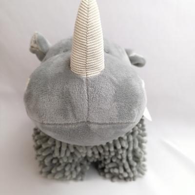 Cina Customized PP Cotton Stuffed Animal Toys Plush Grey Rhinoceros Plush Doll in vendita