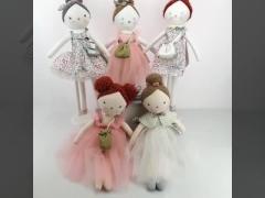 43cm Soft Doll Plush Toy Baby Girl Plush Doll Wearing Beauty Dress