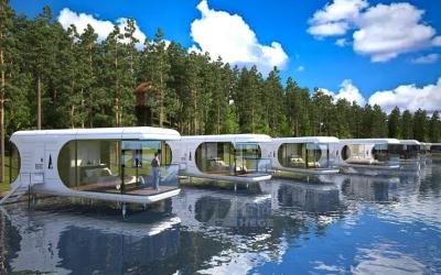 China Hotel Moderne Eenvoud Aanpassen Geprefabriceerde Ruimtecapsule Met Sterke Prestaties Te koop