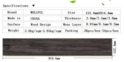 Cina Colla giù l'anti slittamento 2mm 6inch×36inch Grey Wood Design Industrial Style in vendita